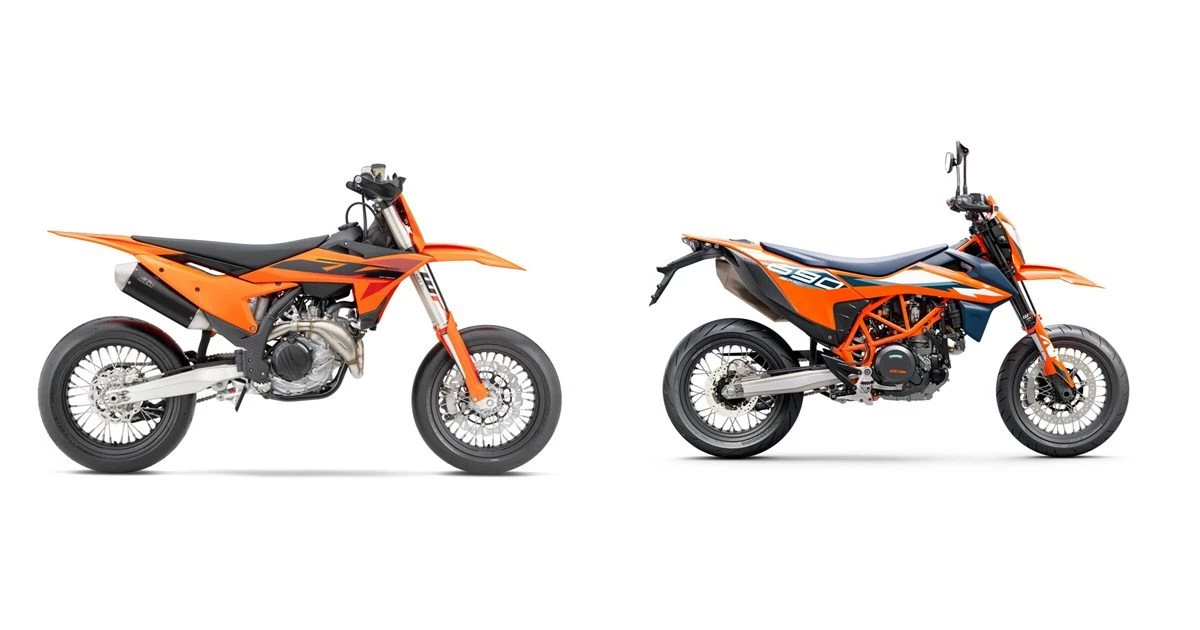 Motorrad Vergleich KTM 450 SMR 2025 vs. KTM 690 SMC R 2024