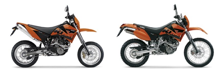 Motorrad Vergleich KTM 625 SMC 2006 vs. KTM 640 LC4 Enduro 2006