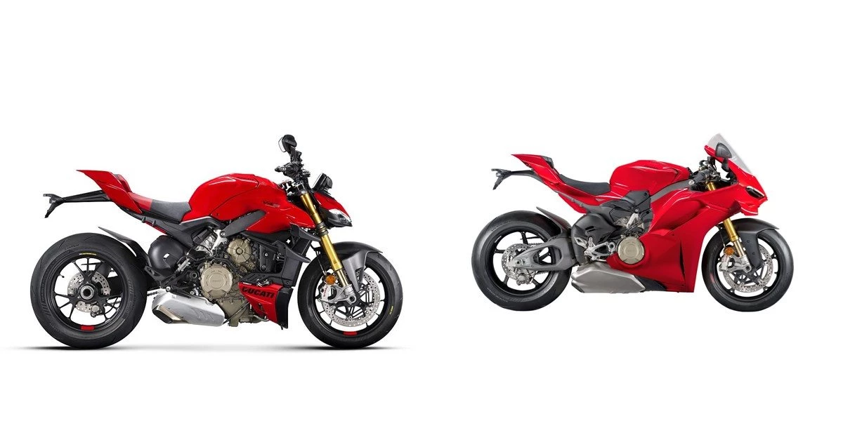 Motorrad Vergleich Ducati Streetfighter V4 S 2023 vs. Ducati Panigale ...