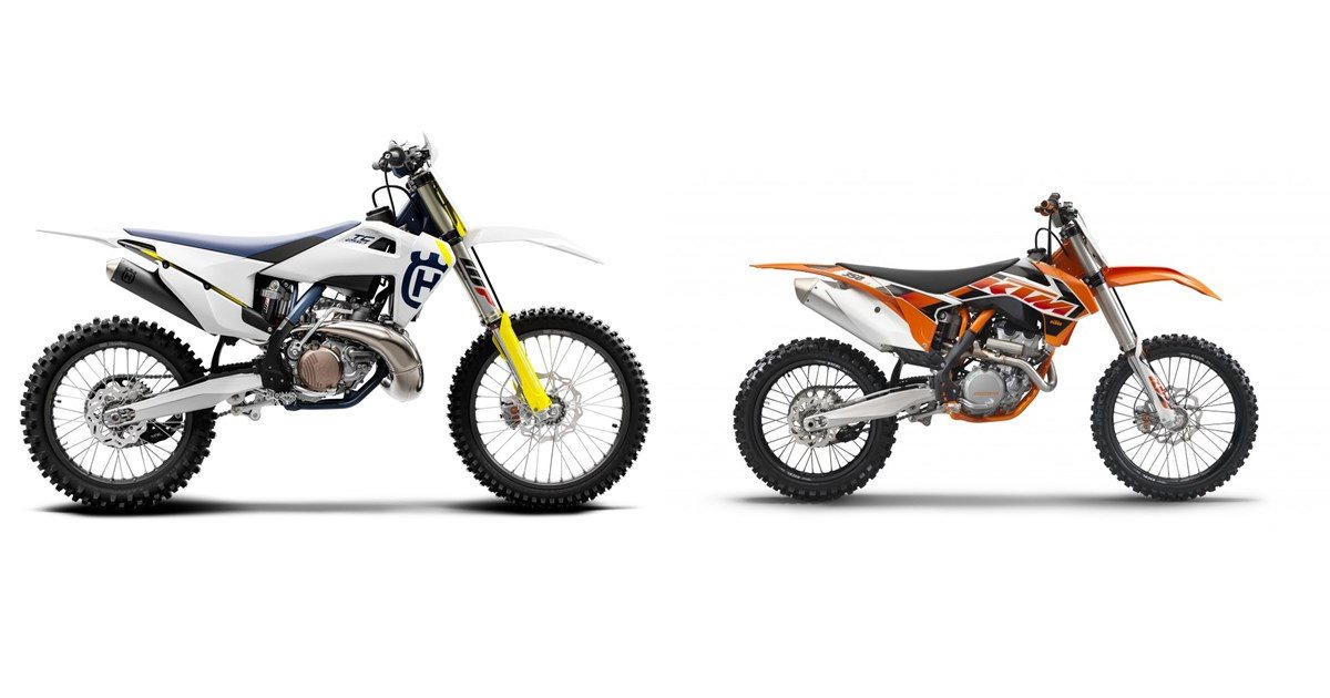 Motorrad Vergleich Husqvarna TC 250 2019 vs. KTM 350 SX-F 2015
