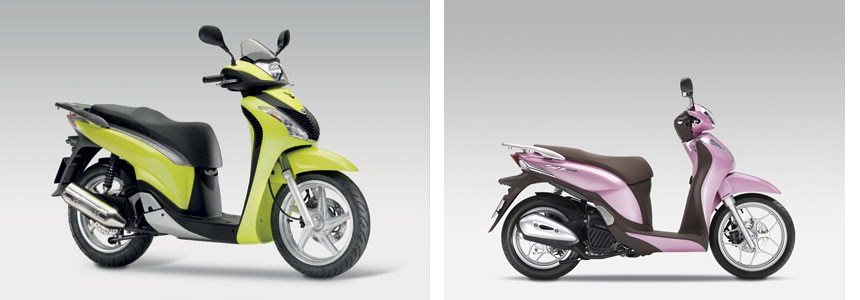 Motorrad Vergleich Honda SH125i 2009 vs. Honda SH Mode 125 2015