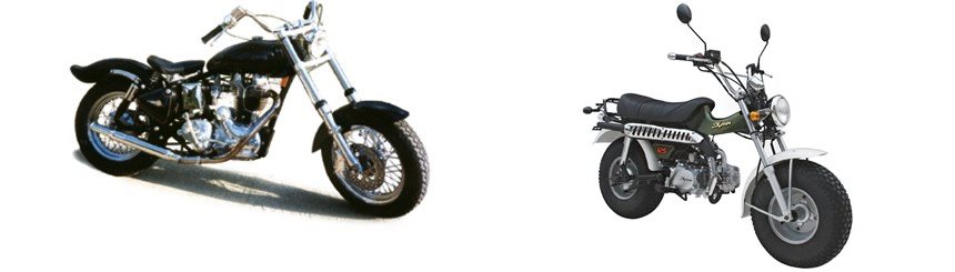 Motorrad Vergleich Royal Enfield Fat Bullet 2005 vs. Skyteam T-Rex 2015