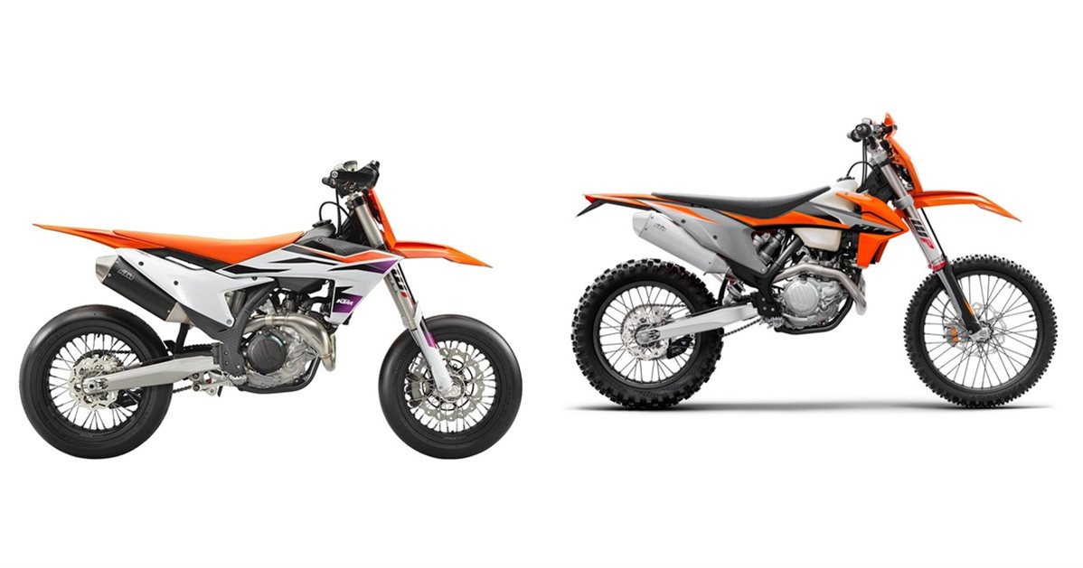 Motorrad Vergleich KTM 450 SMR 2024 vs. KTM 450 EXC-F 2021