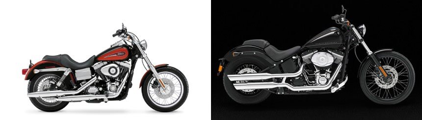 Motorrad Vergleich Harley-Davidson Dyna Low Rider FXDL 2008 vs. Harley-Davidson Softail ...