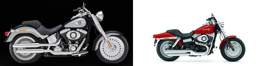 Motorrad Vergleich Harley-Davidson Softail Fat Boy FLSTF 2012 vs ...
