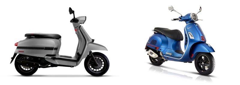 Motorrad Vergleich Lambretta V125 Special 2022 vs. Vespa GTS 300 hpe Super Sport 2019