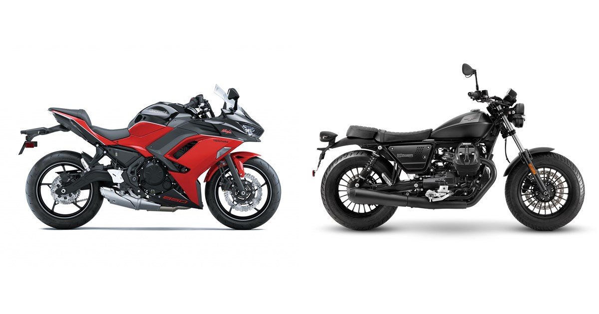 Kawasaki Ninja 650 40th Anniversary 2024 vs Moto Guzzi V9 Bobber 2022