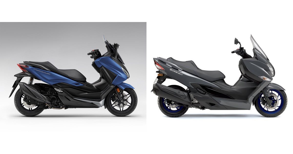 Motorrad Vergleich Honda Forza 350 2024 vs. Suzuki Burgman 400 2021