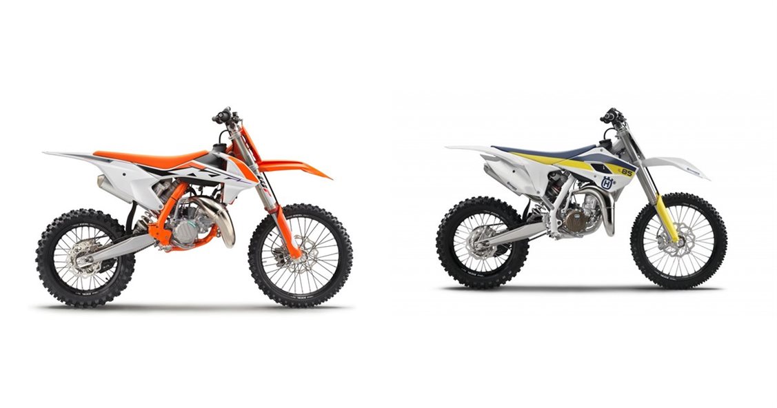 Motorrad Vergleich KTM 85 SX 19/16 2023 vs. Husqvarna TC 85 2015