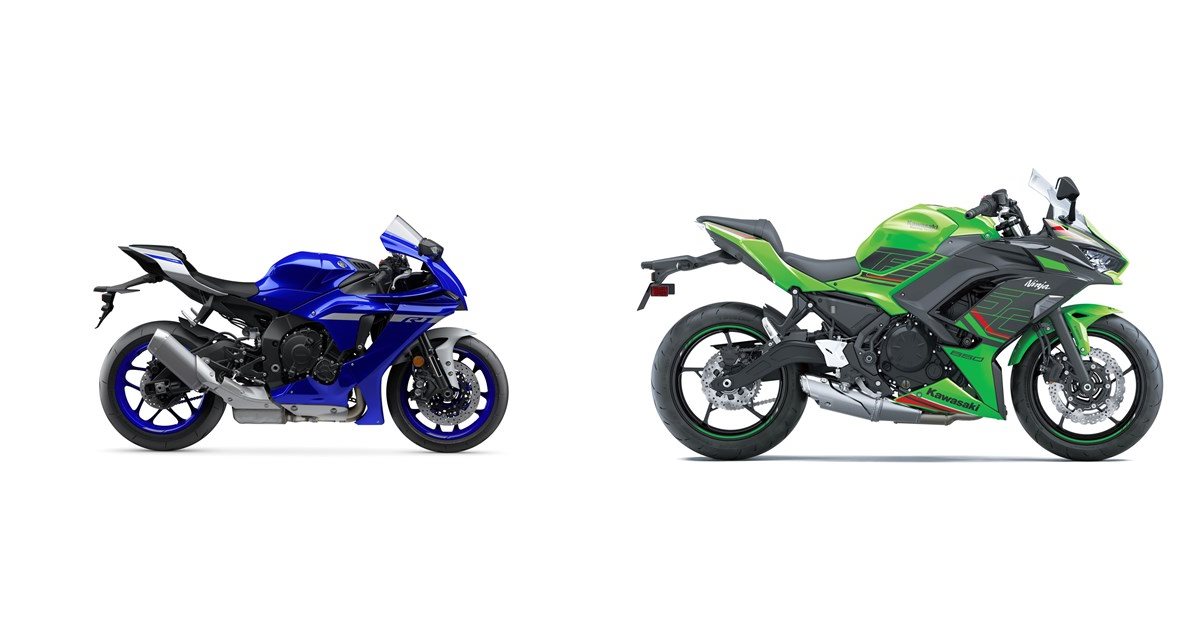 Motorrad Vergleich Yamaha R1 2021 vs. Kawasaki Ninja 650 2024