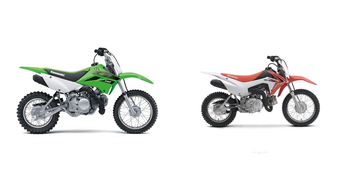 Motorrad Vergleich Kawasaki KLX 110 2021 vs. Honda CRF110F 2019