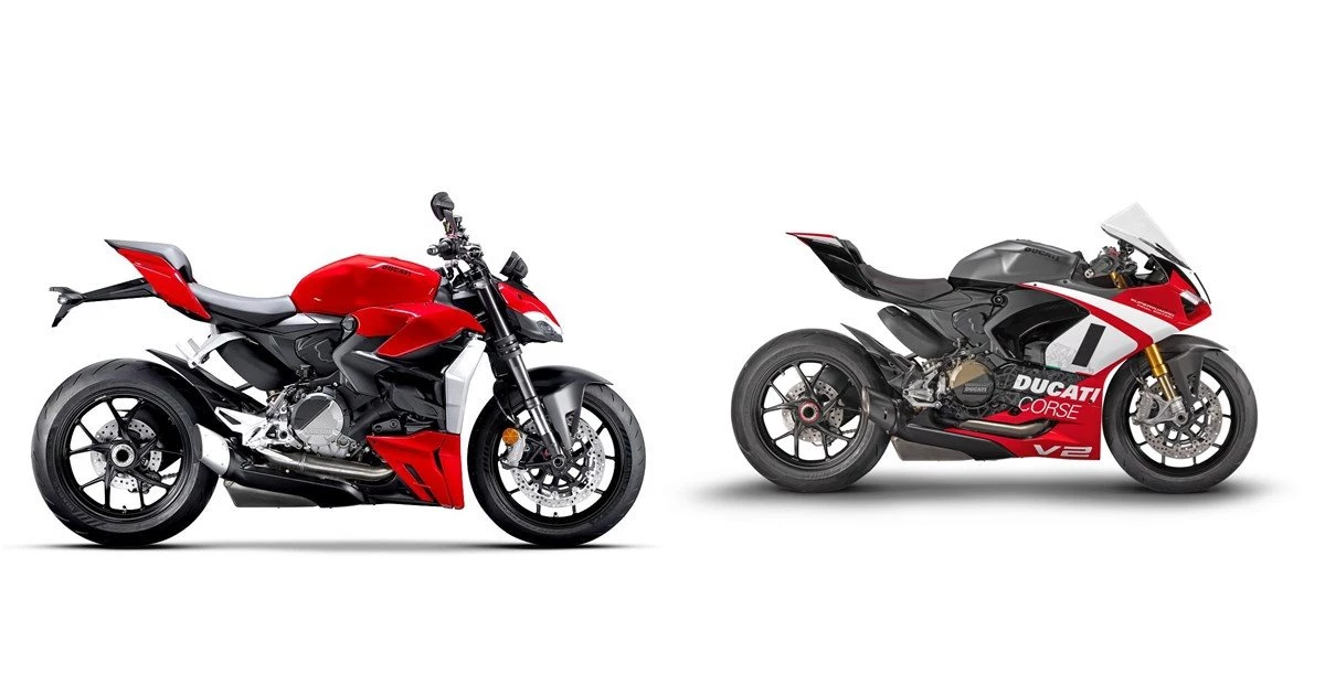Comparaison des motos Ducati Streetfighter V2 2023 VS. Ducati Panigale ...