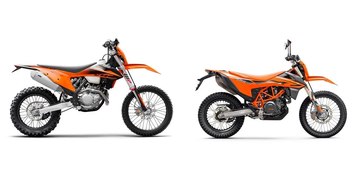 Motorrad Vergleich KTM 500 EXC-F 2020 vs. KTM 690 Enduro R 2024