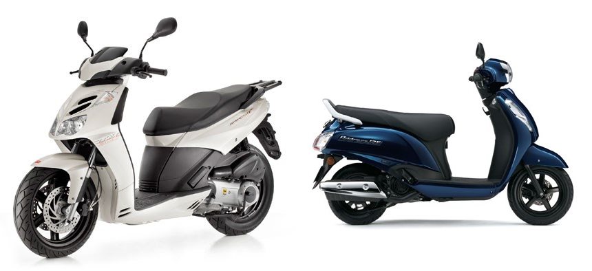 Motorrad Vergleich Aprilia Sportcity 300 Cube 2012 vs. Suzuki Address ...