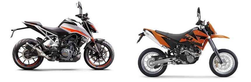 KTM 390 Duke 2021 vs KTM 640 LC4 Supermoto 2005