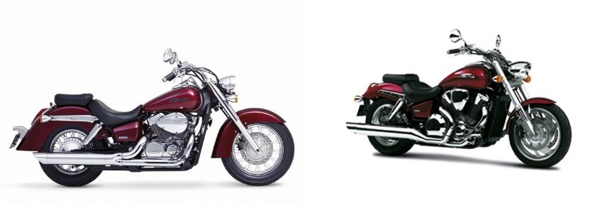 Motorrad Vergleich Honda VT 750 Shadow 2005 vs. Honda VTX 1800 2005