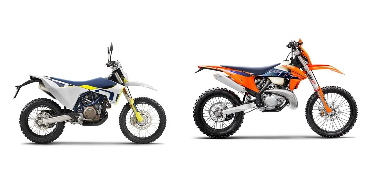 Motorrad Vergleich Husqvarna 701 Enduro 2020 vs. KTM 250 EXC TPI 2022