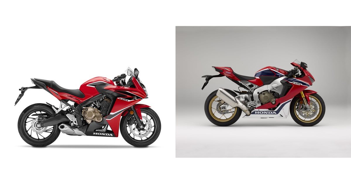 Motorrad Vergleich Honda CBR 650F 2018 vs. Honda CBR1000RR Fireblade SP ...