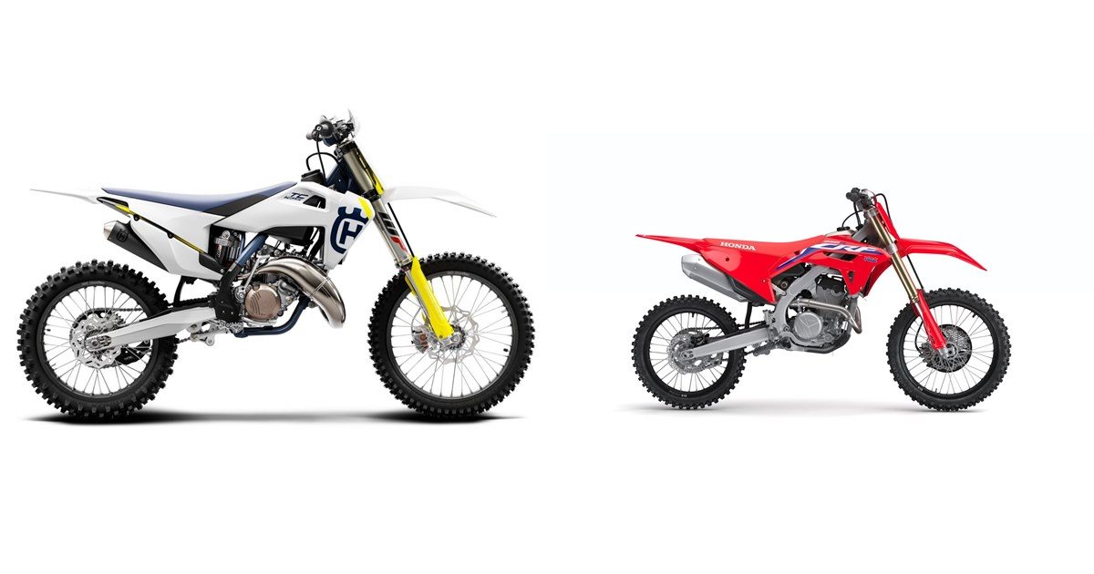 Motorrad Vergleich Husqvarna TC 125 2019 vs. Honda CRF250R 2022