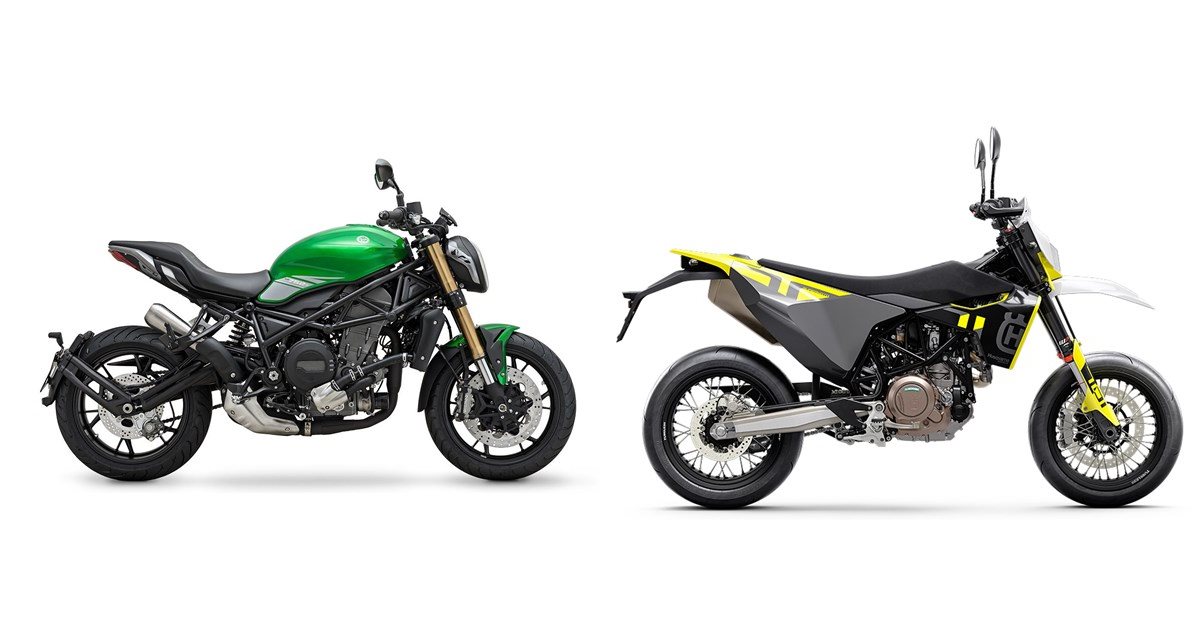 Motorrad Vergleich Benelli 752 S 2023 vs. Husqvarna 701 Supermoto 2023