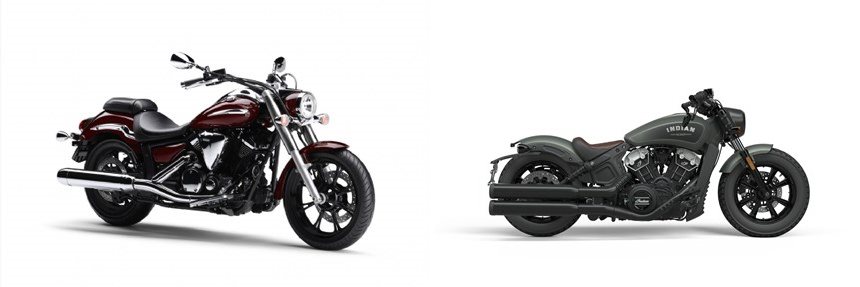 Motorrad Vergleich Yamaha XVS 950 A 2010 vs. Indian Scout Bobber 1131 2021