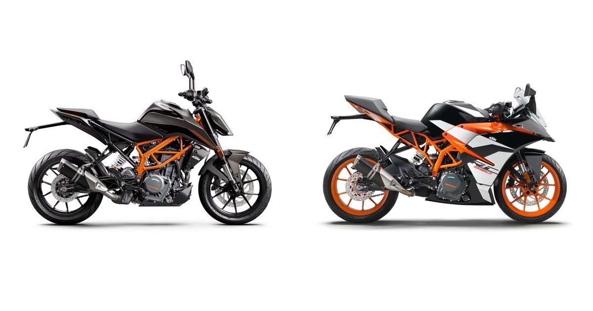Motorrad Vergleich KTM 390 Duke 2023 vs. KTM RC 390 2020