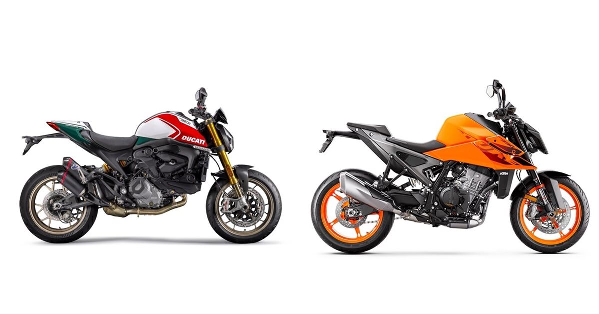 Motorrad Vergleich Ducati Monster 30° Anniversario 2024 vs. KTM 990 ...