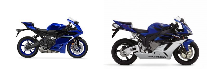 Motorrad Vergleich Yamaha R9 2025 vs. Honda CBR1000RR Fireblade 2005