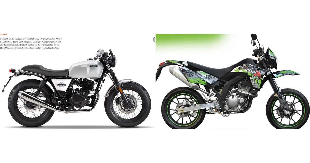 Motorrad Vergleich Brixton Sunray 125 2021 vs. Hanway STR 125 GS 2017