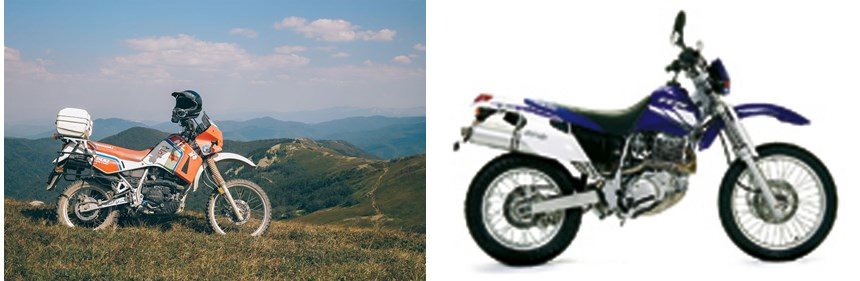 Motorrad Vergleich Kawasaki KLR 500 1987 vs. Yamaha TT 600 RE 2005