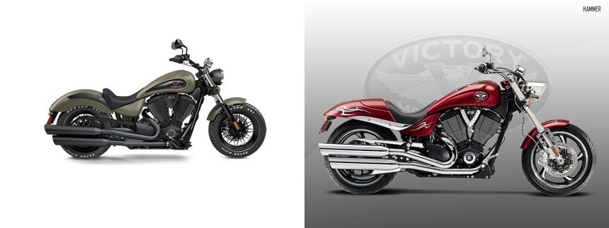 Motorrad Vergleich Victory Gunner 2018 vs. Victory Hammer 2009
