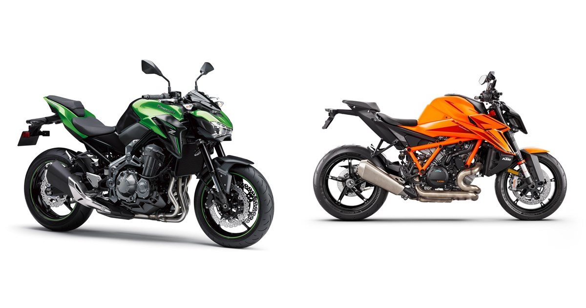 Comparaison des motos Kawasaki Z900 2018 VS. KTM 1390 Super Duke R 2024