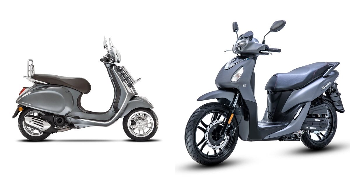 Motorrad Vergleich Vespa Primavera 50 Touring 2024 vs. Sym Symphony 50i 2024