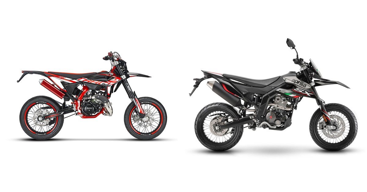 Motorrad Vergleich Beta RR 50 Motard Track 2024 vs. Aprilia SX 125 2020
