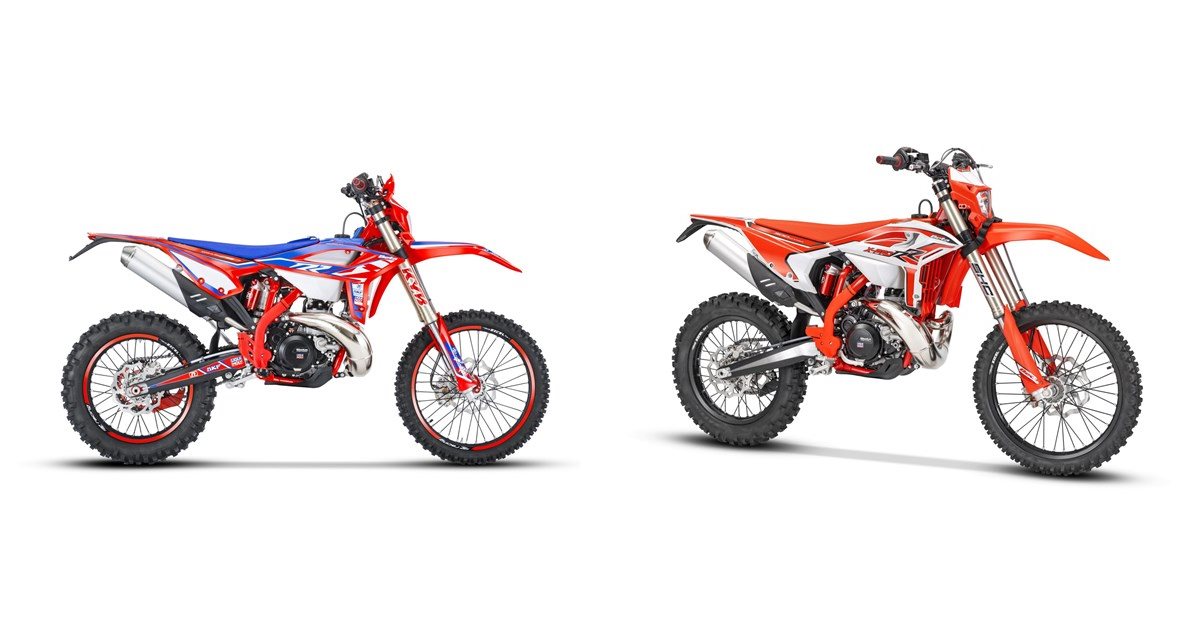 Motorrad Vergleich Beta RR 250 Racing 2022 vs. Beta RR X-PRO 2T 250 2025