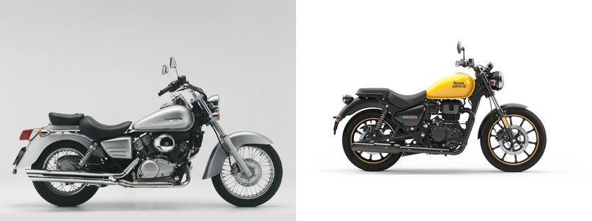 Honda VT 125 Shadow 2008 vs Royal Enfield Meteor 350 Fireball 2022