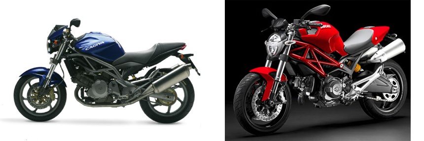 Motorrad Vergleich Cagiva Raptor 1000 2005 vs. Ducati Monster 696 2009