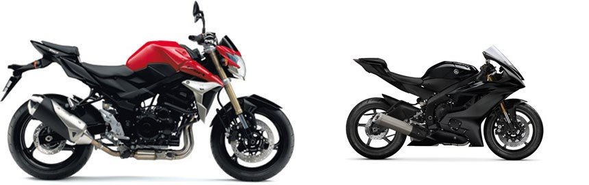 Motorrad Vergleich Suzuki GSR 750 2011 vs. Yamaha R6 RACE 2024