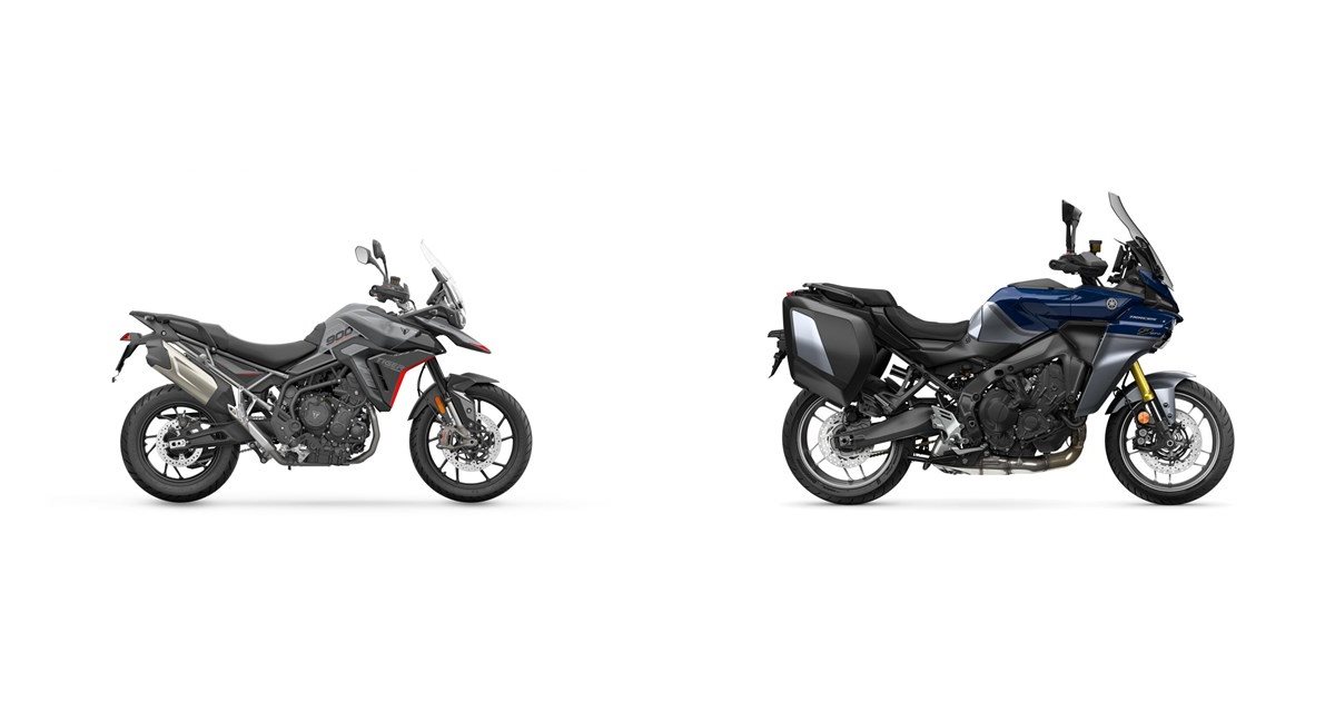 Confronto tra moto Triumph Tiger 900 GT Pro 2024 VS. Yamaha Tracer 9 GT+ Y-AMT 2025