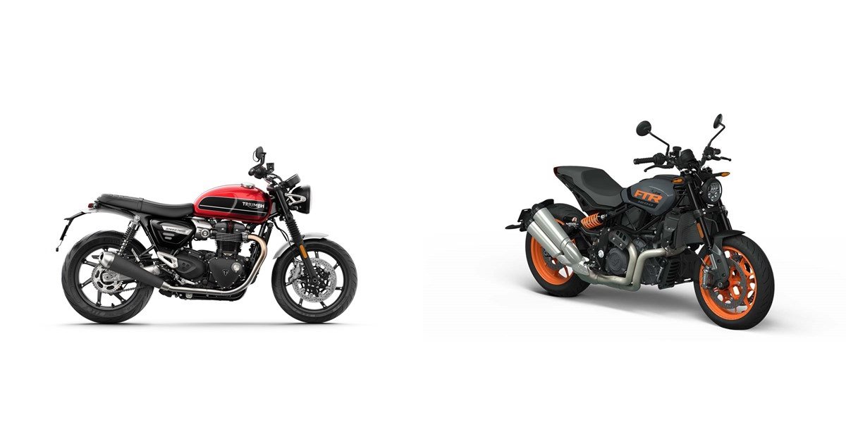 Motorrad Vergleich Triumph Speed Twin 1200 2020 vs. Indian FTR 2023