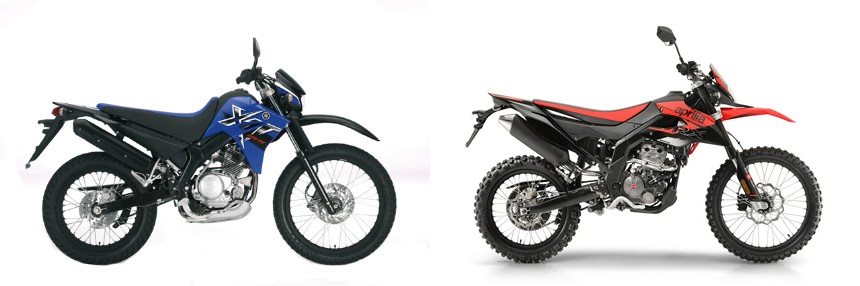 Motorrad Vergleich Yamaha XT 125 R 2008 vs. Aprilia RX 125 2018