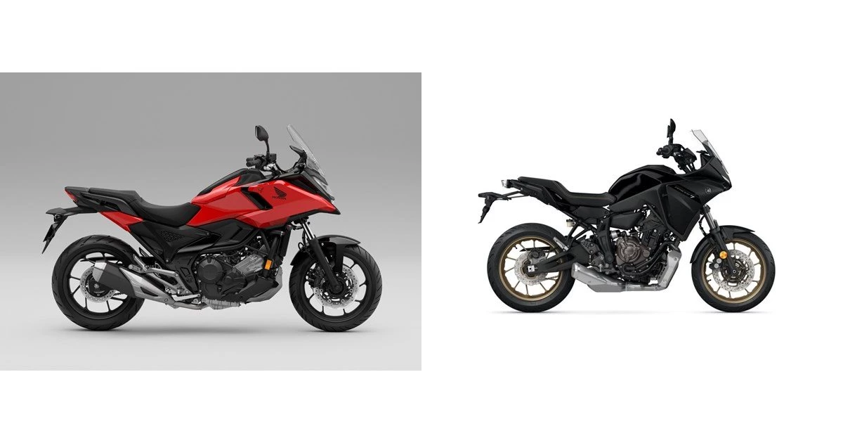 Comparaison des motos Honda NC750X 2025 VS. Yamaha Tracer 7 2024