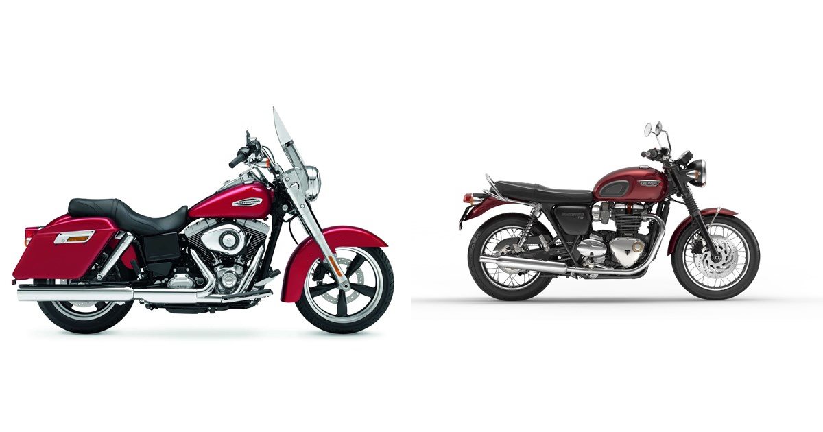 Motorrad Vergleich Harley-Davidson Dyna Switchback FLD 2013 vs. Triumph ...