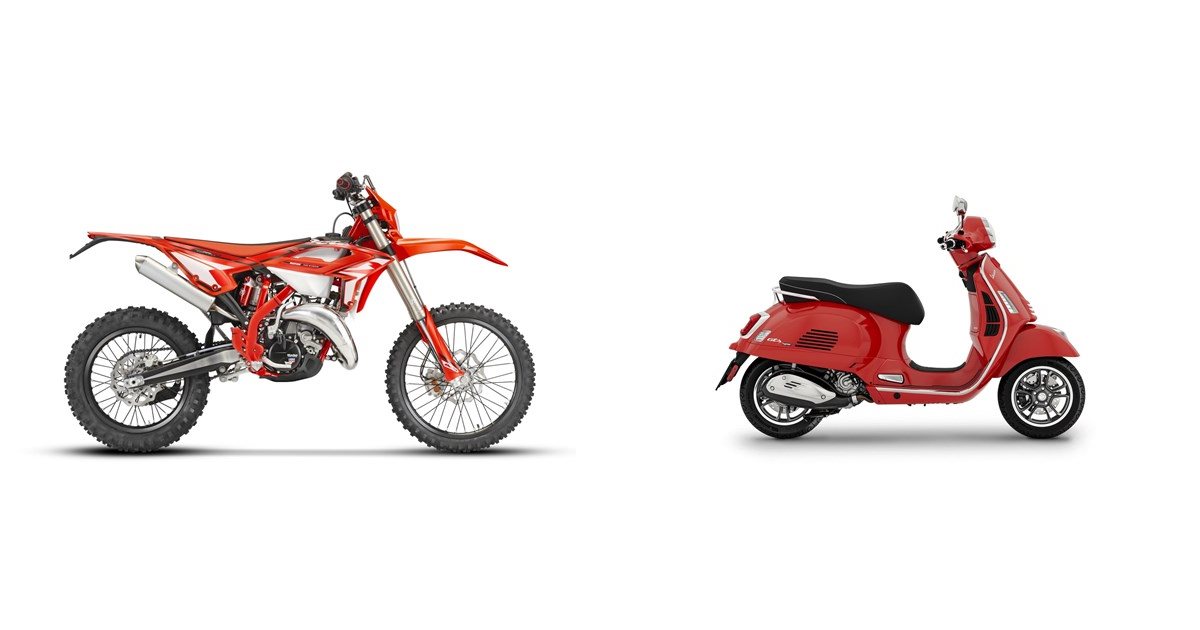 Motorrad Vergleich Beta RR 125 2T 2024 vs. Vespa GTS 300 Super 2024