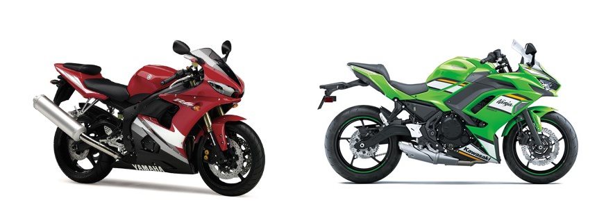 Motorrad Vergleich Yamaha YZF-R6 2008 vs. Kawasaki Ninja 650 2025