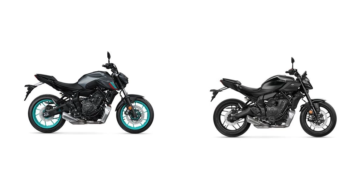 Motorrad Vergleich Yamaha MT-07 2023 vs. Yamaha MT-07 Y-AMT 2025