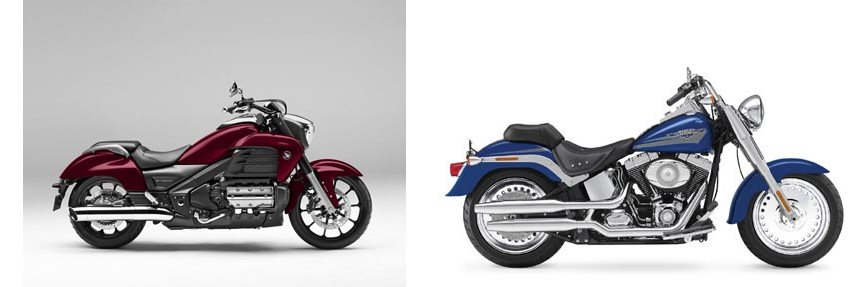 Honda Gold Wing F6C 2014 vs Harley-Davidson Softail Fat Boy FLSTF 2009