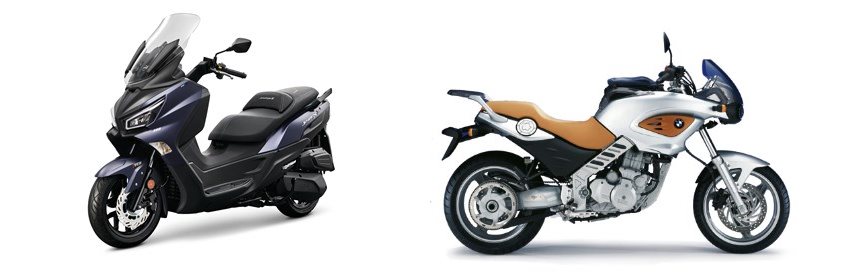 Motorrad Vergleich Sym Joymax Z+ 300i 2023 vs. BMW F 650 CS 2005