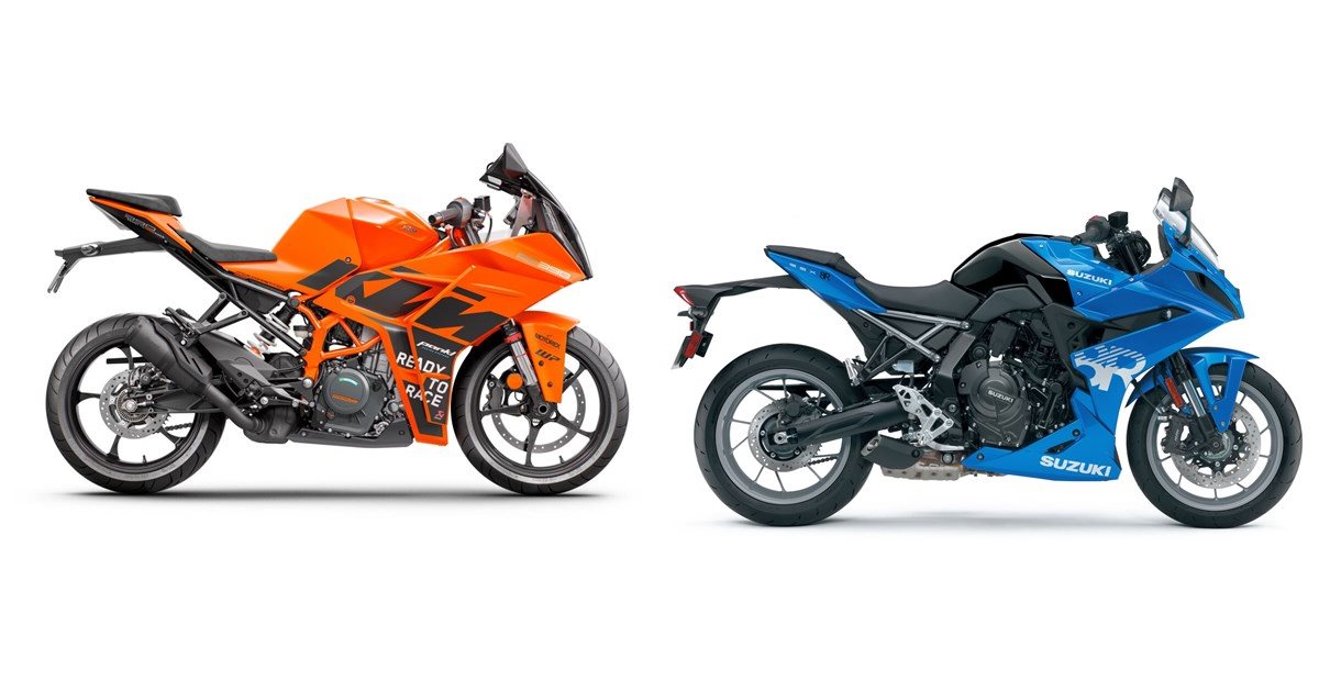 Motorrad Vergleich KTM RC 390 2023 vs. Suzuki GSX-8R 2024