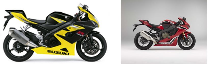 Motorrad Vergleich Suzuki GSX-R 1000 2006 vs. Honda CBR1000RR Fireblade ...